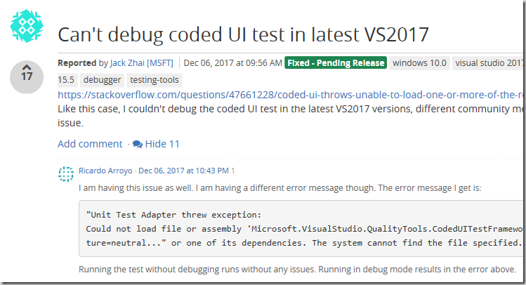 VS2017 MSTestAdapter Error – DOTNET CATCH – Blogging .NET, C# and ... VS2017 MSTestAdapter Error – DOTNET CATCH – Blogging .NET, C# and ...