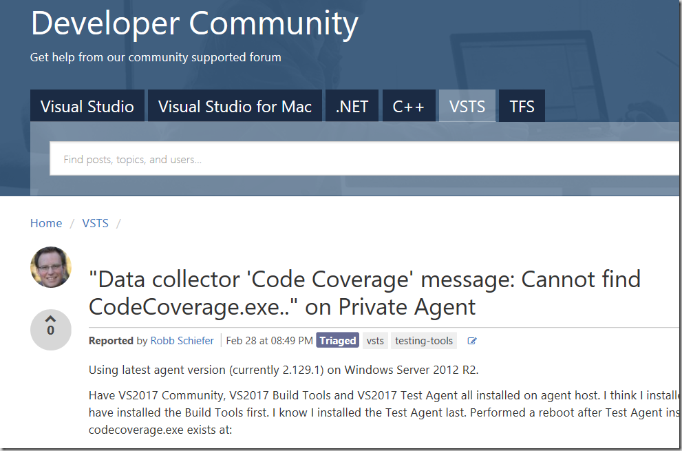 Cannot Find Codecoverageexe Dotnet Catch Blogging Net C And Devops Topics